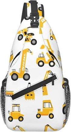 Generic Sacoche Tactique Dessin anim&eacute; dexcavatrice L&eacute;ger Sac De Poitrine R&eacute;glable Sac &agrave; Dos De Voyage pour &eacute;cole Homme Cyclisme