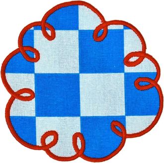 BITOSSI HOME Dessous de verre vichy Dama Azzurro - Set de 2 Bitossi