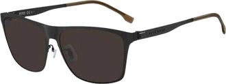 HUGO BOSS Rechteck-Sonnenbrille f&uuml;r Herren, Metall (Braun)