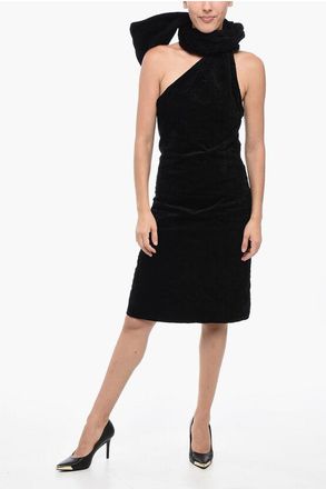 Sportmax Chenille CERVO Midi Dress with Stole Detail size S