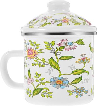 Amosfun Emaillebecher 750Ml - Retro-Emaille-Tasse Für Kaffee Tee Wasser Und Getränke - Robuster Trinkbecher Mit Rutschfestem Griff Für Haushalt Und Büro