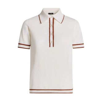 Kiton Feines Woll-Poloshirt mit kontrastierenden Details - - Tops - Damen - Wei&szlig; - L