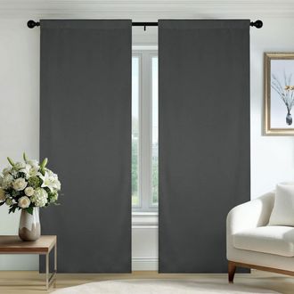 Deconovo Verdunkelungsvorh&auml;nge Blickdichte Gardinen mit Kr&auml;uselband Schlaufen Vorhang 3-in-1 Thermo Vorh&auml;nge gegen Hitze Curtains f&uuml;r Wohnzimmer Schlafzimmer, 