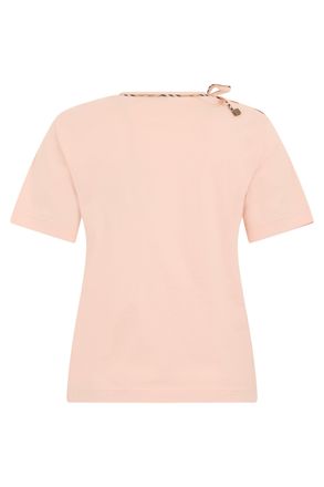 Burberry Womens T-Shirt With Tartan Detail, Compact Pink Cotton T-Shirts & Jerseys