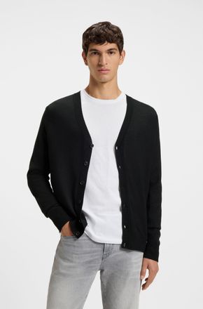 Boss Orange by Hugo Boss Strickjacke BOSS ORANGE Avac_CD, Herren, Gr. XXL, schwarz (schwarz001), Strick, Obermaterial: 60% Schurwolle, 40% Polyacryl, regular fit, tiefer V-Aus