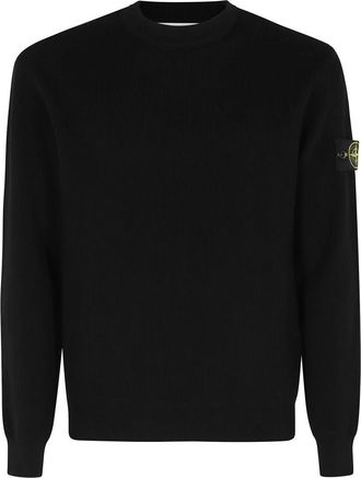Stone Island Homme, Pulls, Noir, Taille: M Pull ras du cou doux c&ocirc;tel&eacute;