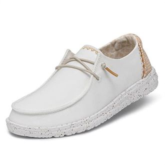 HeyDude Hey Dude Wendy Chambray MOC Toe Shoes pour Femme, Sable Blanc, 41 EU