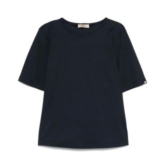 Herno Seitenschlitze Baumwoll-T-Shirt - - Tops - Damen - Schwarzk - 3XL