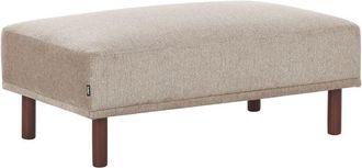 Beliani Ottomane Taupe aus Stoff Wasserabweisend Gepolstert Rechteckig mit Holzbeinen Fußhocker Fußablage Sofahocker Wohnzimmermöbel