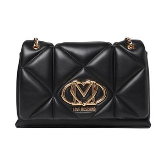 Love Moschino Femme, Sacs, Noir, Taille: ONE Size Sac &agrave; Bandouli&egrave;re Matelass&eacute; avec Bandouli&egrave;re Cha&icirc;ne