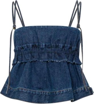 sacai Femme, Tops, Bleu, Taille: 38 FR Denim x Knit Pullover