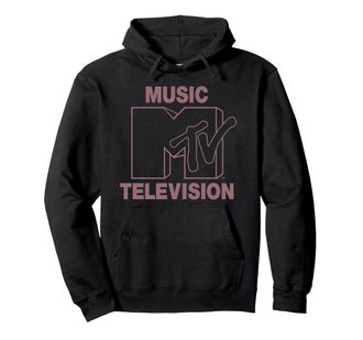 Giesswein Burgunderrot MTV Logo Musik Fernseher Pullover Hoodie