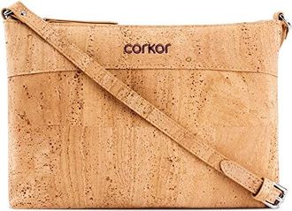 Corkor Crossbody Bag Women - Vegan Handbag Cross-Body - Cork Purse - Light Brown Cork Handbag