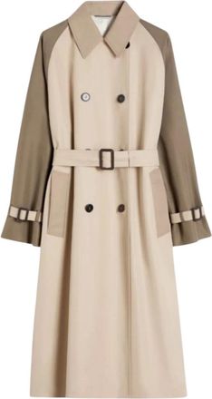 Max Mara Femme, Manteaux, Beige, Taille: 38 FR Trench-coat en gabardine de coton d&eacute;perlant
