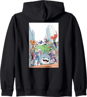 MARVEL Jeff The Land Shark Leads The Super Hero Charge Kapuzenjacke