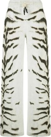 Roberto Cavalli Femme, Pantalons, Blanc, Taille: 40 FR Pantalon de sport imprim&eacute; Tigresse