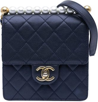 Chanel Hobo Bags - Small Lambskin Chic Pearls Flap - Gr. unisize - in Blau - f&uuml;r Damen