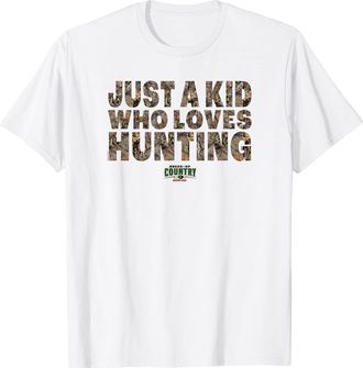Mossy Oak Just A Kid Who Loves Hunting Camouflage Fill Logo T-Shirt