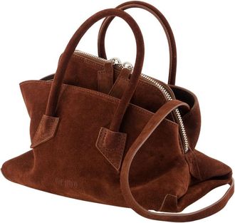 The Attico Womens La Passeggiata Mini Top Handle Bag - The Attico Leather Brown Calfskin Shoulder-Hobo-Bags