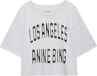 Anine Bing Femme, Tops, Gris, Taille: 40 FR Johnny Cropped Tee