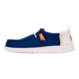HeyDude Hey Dude Wally Craft Linen 43086.4UA Mocassino in Tessuto di Lino Blu 44