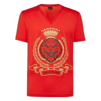 Billionaire Boys Club Homme, Tops, Rouge, Taille: XS T-shirt V-Neck SS Lion