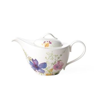 Villeroy & Boch Mariefleur Basic Teekanne 1,2 Liter, Spülmaschinenfest, Premium Porzellan