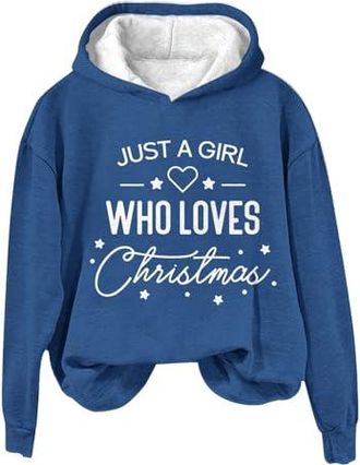 Generic Sweat &agrave; capuche pour femme - Sweat &agrave; capuche Y2k - Veste &agrave; capuche - Automne - Hiver - Long manteau pour femme - Col rond - Pull de loisirs - Sport - 