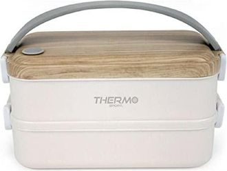 Bigbuy SET2 Lunchbox Term rechteckig SS 1100ml Mehrfarbig, 2 x 550ml