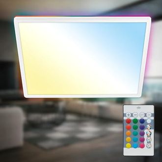 B.K.Licht Magic LED Deckenlampe flach mit Fernbedienung, RGB Backlight, CCT Lichtfläche, Dimmbar, Lampe, Deckenleuchte, Wohnzimmerlampe, LED Panel, Kinderzimmer