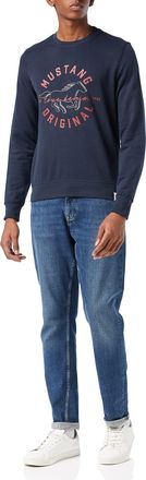 Mustang Jeans Herren Ben C N Logo Sweatshirt, Sky Captain 5323, M