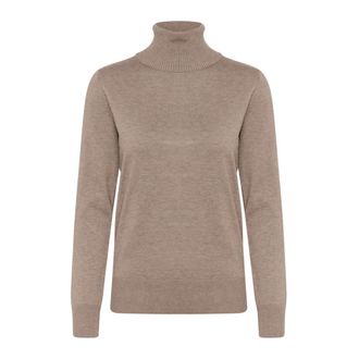 Saint Tropez Weicher Rollkragenpullover in Melange Atmos - - Knitwear - Damen - Braun - XL