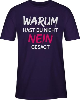 Shirtracer T-Shirt Herren - Schlager Party Outfit - Warum f&uuml;r hast du Nicht Nein gesagt - XL - Lila - Shirt Tshirt schlagerparty t-Shirts Oberteil Schlager+Party