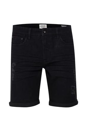 Solid Noyton Short en jean pour homme Coupe droite, Black Denim (700035)., XL