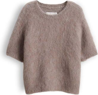 someday Kurzarmpullover Tirina aus Alpaka Mix Verk&uuml;rzte, schmale Silhouette mit flauschigem Handfeel