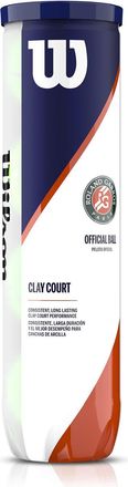 Wilson Offizielle Roland Garros Tennisbälle, Tennisballdose á 4 Bällen, Für Sandplätze geeignet, WRT115000, Yellow