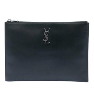 Saint Laurent Pre-owned Leder Clutch - - Pre-owned - Damen - Blau - ONE SIZE