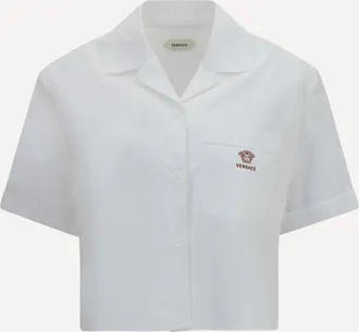 Versace Cropped cotton poplin Shirt Female 40