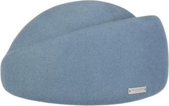 Seeberger Chapeau en Feutre de Laine Pillbox Chapeau en Laine (Taille Unique - Bleu)