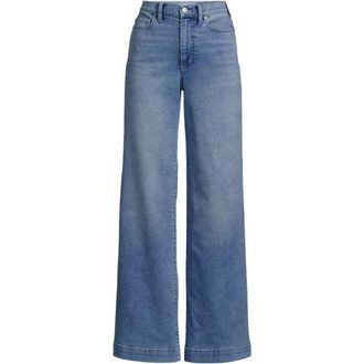 Lands End Recover Jeans High Waist mit weitem Bein, Damen, Gr&ouml;&szlig;e:54 76 plus, Blau, by Lands End
