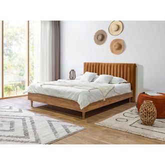 BOBOCHIC Bobochic - Lit oceane avec lattes massives 140x190 Orange