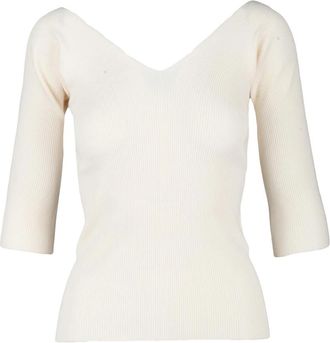 Max Mara Damen, Strickwaren, Wei&szlig;, LGr&ouml;&szlig;e