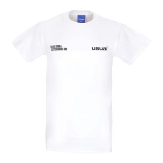 Usual Homme, Tops, Blanc, Taille: XL Short Sleeve Crew Neck T-Shirt