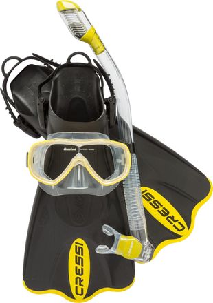 Cressi Light Weight Premium Travel Snorkel Set fo All Family | Palau SAF Set Made in Italy