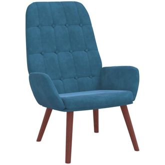 vidaXL Relaxsessel Blau Samt Vidaxl