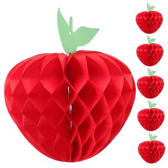 Holibanna 6 St&uuml;ck Teiliges Apfel Wabenpapier Langlebige Party Deko mit Aufh&auml;ngeschnur f&uuml;r Familienfeiern Schulanfang und Fotohintergr&uuml;nde Lebendige Herbst und V