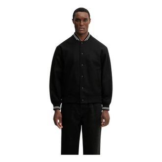 Maison Kitsun&eacute; Varsity Teddy Bomberjacke - - Jackets - Herren - Schwarzk - XL