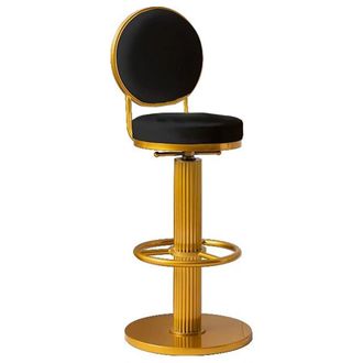 Generic Moderner, h&ouml;henverstellbarer Barhocker im Industriestil mit R&uuml;ckenlehne - Grauer Tresenhocker mit Metallbeinen und Polsterung f&uuml;r K&uuml;cheninsel, Essbere