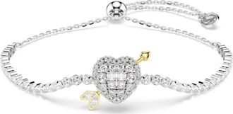 Swarovski Femme, Accessoires, Gris, Taille: ONE Size Idyllia Bracelet Coeur avec Fl&egrave;che