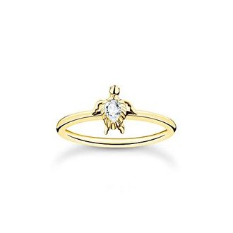 Thomas Sabo TR2401-414-14 Bague pour femme en argent sterling 925 plaqué or jaune 750, Ring Size 60, Argent sterling, Zircone cubique
